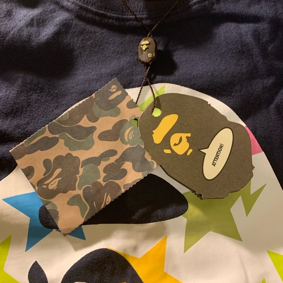 Bape | Shirts | Navy Blue Bape Summer Tshirt Size L | Poshmark